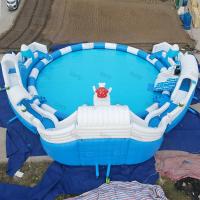 China Large Pool Inflatable Bouncy House Bounce Castle with Blower and Inflatable Water Slide for sale