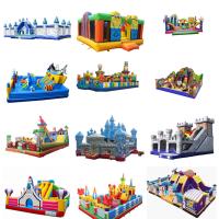 China Outdoor Kids Playground Inflatable Bouncy Castle with Slide Customized Color for sale