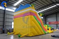 China Inflatable Bouncy Castle Slide Combo Commercial Tropical Dinosaur Bounce House with Slide for sale