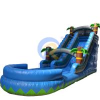 China Logo Client's Logo One Wide Lane PVC Inflatable Water Pool Slide for Water Park Equipment for sale