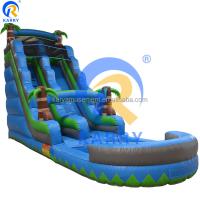 China Logo Client's Logo One Wide Lane PVC Inflatable Water Pool Slide for Water Park Equipment for sale