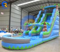 China Logo Client's Logo One Wide Lane PVC Inflatable Water Pool Slide for Water Park Equipment for sale