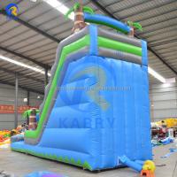 China Logo Client's Logo One Wide Lane PVC Inflatable Water Pool Slide for Water Park Equipment for sale