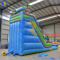 China Logo Client's Logo One Wide Lane PVC Inflatable Water Pool Slide for Water Park Equipment for sale