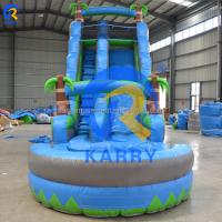 China Logo Client's Logo One Wide Lane PVC Inflatable Water Pool Slide for Water Park Equipment for sale