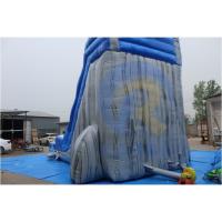 China Magic Large Crush Running Bouncy Games Commercial 32ft Blue Long Inflatable Water Slide for sale