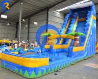 China Outdoor Playground Big Palm Tree Water Slide CE Standard Air Blower Included for sale