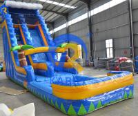 China Outdoor Playground Big Palm Tree Water Slide CE Standard Air Blower Included for sale