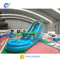 China Kids Outdoor Playground CE Certified Inflatable Palm Tree Water Slide with Pool for sale