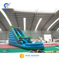 China Kids Outdoor Playground CE Certified Inflatable Palm Tree Water Slide with Pool for sale