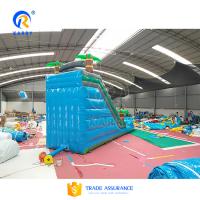 China Kids Outdoor Playground CE Certified Inflatable Palm Tree Water Slide with Pool for sale