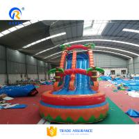 China Kids Outdoor Playground CE Certified Inflatable Palm Tree Water Slide with Pool for sale