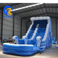 China Gender-Neutral Commercial Backyard Bouncy Castle Marble Tropical Waterslide Water Slide for sale