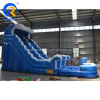 China Gender-Neutral Commercial Backyard Bouncy Castle Marble Tropical Waterslide Water Slide for sale