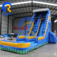 China Air Blower Accessories Inflatable Palm Tree Water Slide with Water Pool and Trampoline for sale