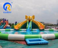 China Allowable Passenger 10 Huge Elephant Slide Water Inflatable Water Park for Kids and Adults for sale