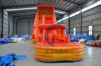 China PORTABLE Inflatable Volcano Wave Slide with Pool 0.55mm Thickness PLOTO PVC Tarpaulin for sale