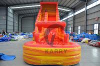 China PORTABLE Inflatable Volcano Wave Slide with Pool 0.55mm Thickness PLOTO PVC Tarpaulin for sale