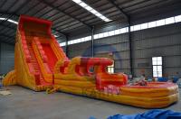 China PORTABLE Inflatable Volcano Wave Slide with Pool 0.55mm Thickness PLOTO PVC Tarpaulin for sale