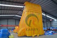 China PORTABLE Inflatable Volcano Wave Slide with Pool 0.55mm Thickness PLOTO PVC Tarpaulin for sale