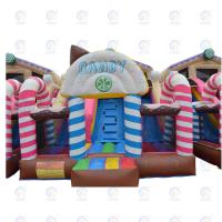 China Outdoor Public Playground Inflatable Candy House Slide 2 Small Slides for Party Rental for sale