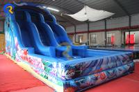 China CE Standard Air Blower Accessories for Outdoor Blue Palm Tree Inflatable Water Slide for sale