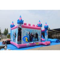 China Blue Rental Inflatable Bouncy Castle Frozen Themed Combo Jumping Castle with Slide for sale