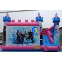 China Blue Rental Inflatable Bouncy Castle Frozen Themed Combo Jumping Castle with Slide for sale