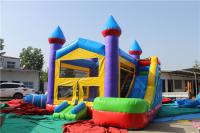 China Blue Rental Inflatable Bouncy Castle Frozen Themed Combo Jumping Castle with Slide for sale