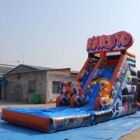 China Commercial PVC Inflatable Equipment Hot-blooded Anime Characters Water Slide with Pool for sale