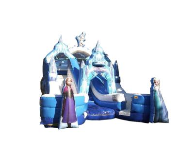 China Customized Color Cartoon Character Double Outdoor Frozen Inflatable Slide for Kids Party for sale