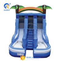 China Commercial Inflatable Tropical Water Slide with Pool The Ultimate Fun Experience for sale