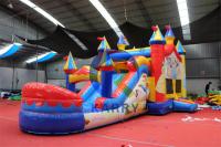 China Kids Outdoor Playground Commercial Red Race Car Inflatable Bounce House with Slide for sale