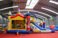 China Kids Outdoor Playground Commercial Red Race Car Inflatable Bounce House with Slide for sale