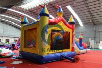 China Kids Outdoor Playground Commercial Red Race Car Inflatable Bounce House with Slide for sale