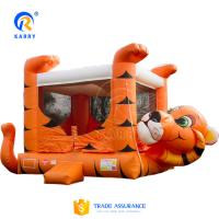 China PORTABLE Naughty Tiger Bounce House Inflatable Jumping Castle with Water Pool Slide for sale