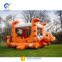 China PORTABLE Naughty Tiger Bounce House Inflatable Jumping Castle with Water Pool Slide for sale