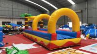 China 0.55mm PVC Tarpaulin Flat Slide Palm Tree Commercial Inflatable Water Slide for Adults for sale