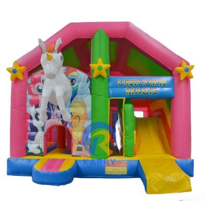 China EN71/CE Certified PVC Commercial Jumping Castle Bouncy Castle Combo Unicorn Inflatable for sale