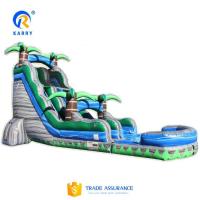 China Colorful Palm Tree Design Inflatable Water Slide for Playground 15ft Commercial Grade for sale