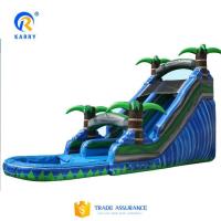 China Colorful Palm Tree Design Inflatable Water Slide for Playground 15ft Commercial Grade for sale