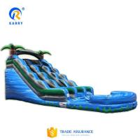 China Colorful Palm Tree Design Inflatable Water Slide for Playground 15ft Commercial Grade for sale