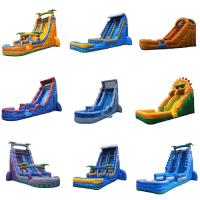China Colorful Palm Tree Design Inflatable Water Slide for Playground 15ft Commercial Grade for sale