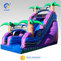China Customized Logo Lovely Green Jungle Safari Inflatable Water Slide for Kids and Adults for sale
