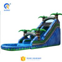China Customized Logo Lovely Green Jungle Safari Inflatable Water Slide for Kids and Adults for sale