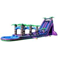 China Digital Printing Purple Palm Tree Commercial Inflatable Water Slide for Adults and Kids for sale