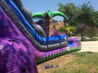 China Digital Printing Purple Palm Tree Commercial Inflatable Water Slide for Adults and Kids for sale