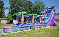 China Digital Printing Purple Palm Tree Commercial Inflatable Water Slide for Adults and Kids for sale