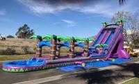 China Digital Printing Purple Palm Tree Commercial Inflatable Water Slide for Adults and Kids for sale
