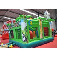 China Customized Size Blue Race Car Inflatable Bounce House with Slide Durable and Material for sale